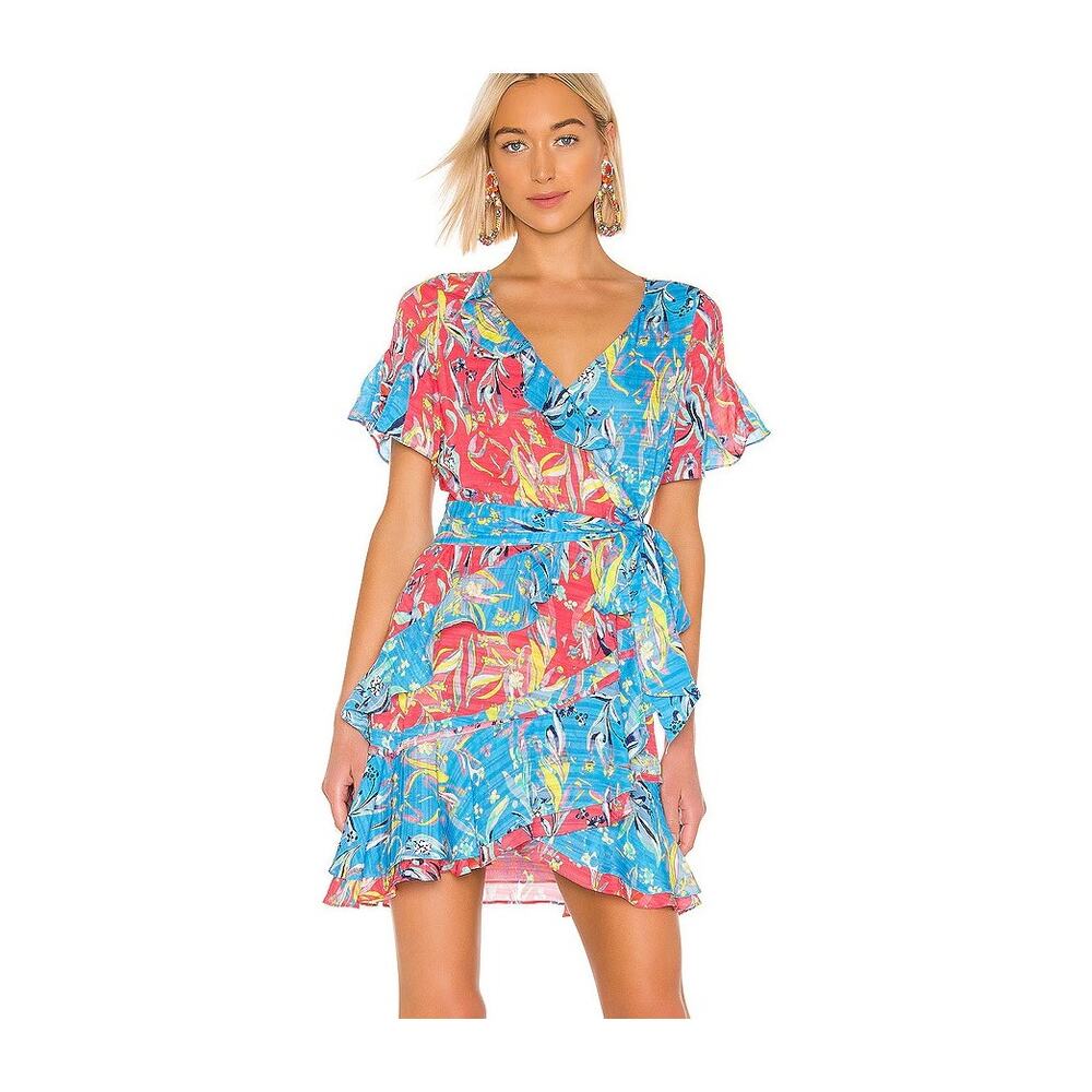 Tanya Taylor Silk Bianka Mini Wrap Dress In Botanical… - Gem